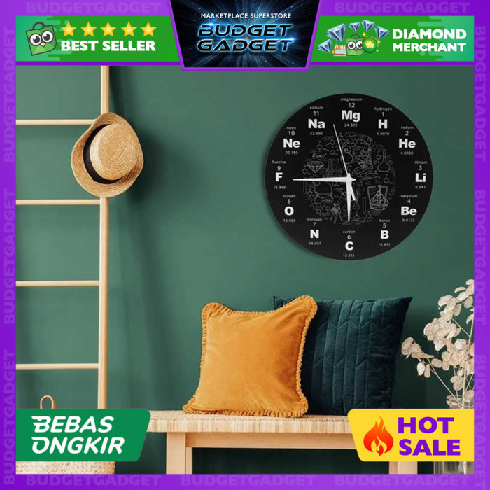 Jual !!!!!!] Jam Dinding Tabel Periodik Kimia Chemical Elements Clock 29cm | Shopee Indonesia