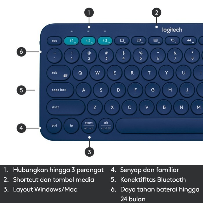 Jual Logitech K380 Keyboard Wireless Multi Device - Original Garansi ...