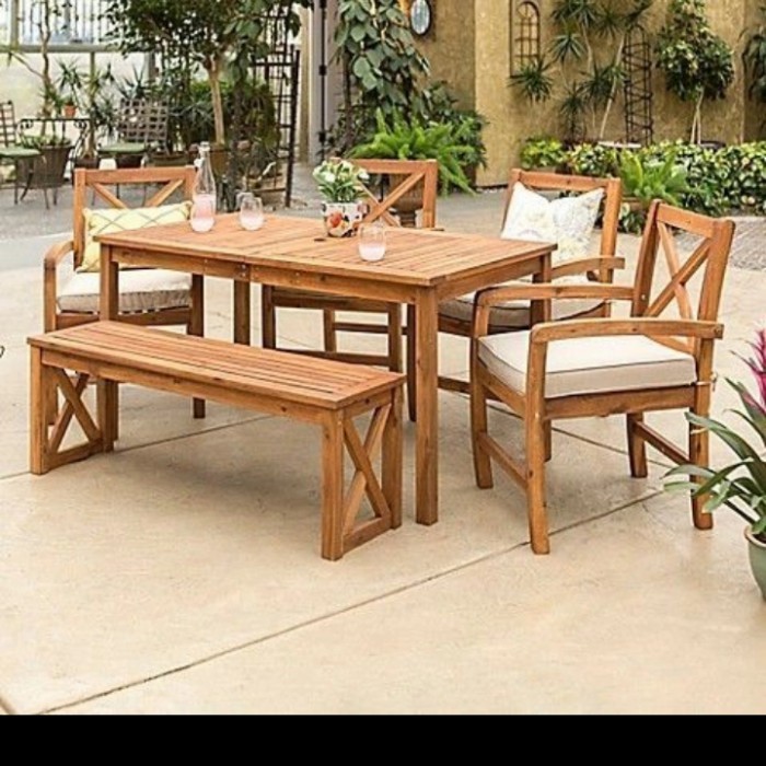 Jual Meja kursi makan garden outdoor kayu jati | Shopee Indonesia