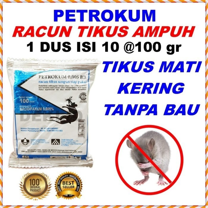 Jual Petrokum 1 dus isi 10 Racun Tikus Rodentisida Ampuh Mati Kering ...