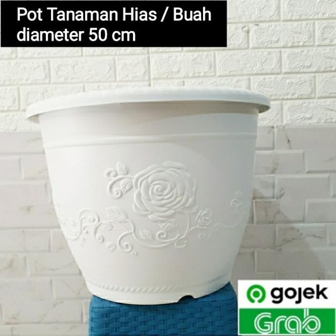 Jual Gojek Pot Tanaman Jumbo Putih 50 Tebal Kebun Desain Taman Pot 50 ...