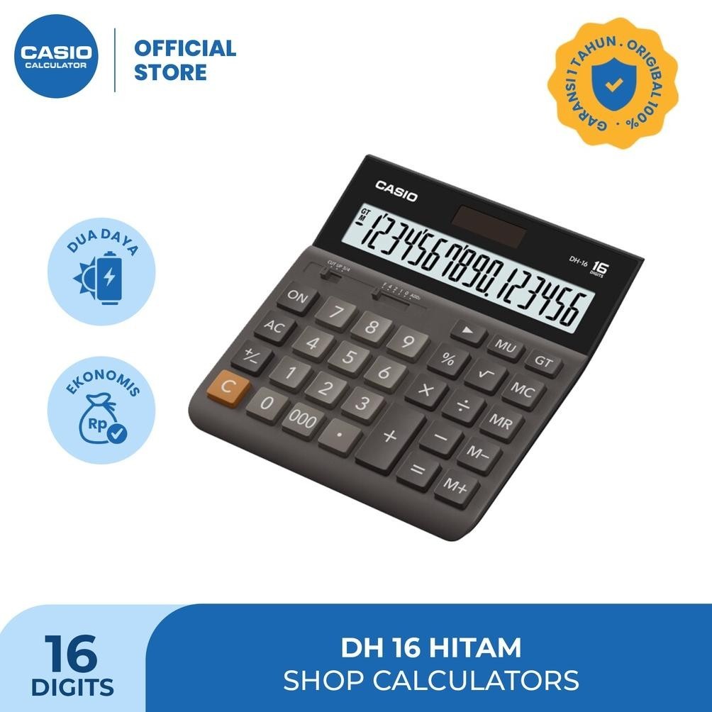 Jual promooo baru casio dh-16 -hitam - kalkulator kantor - 16 digit ...