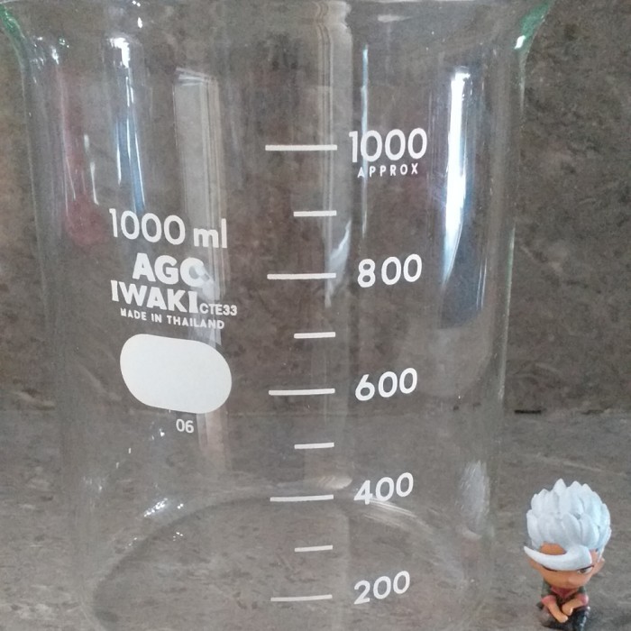 Jual Beaker Glass Gelas Beaker Beker IWAKI 1000 ml 1 liter | Shopee Indonesia