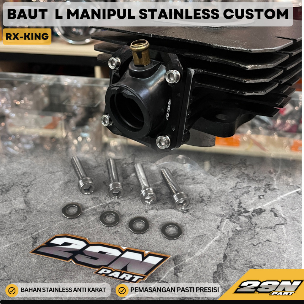 Jual Baut Manipul Rx king Stainless L Custom Anti Karat Fullset Plus ...