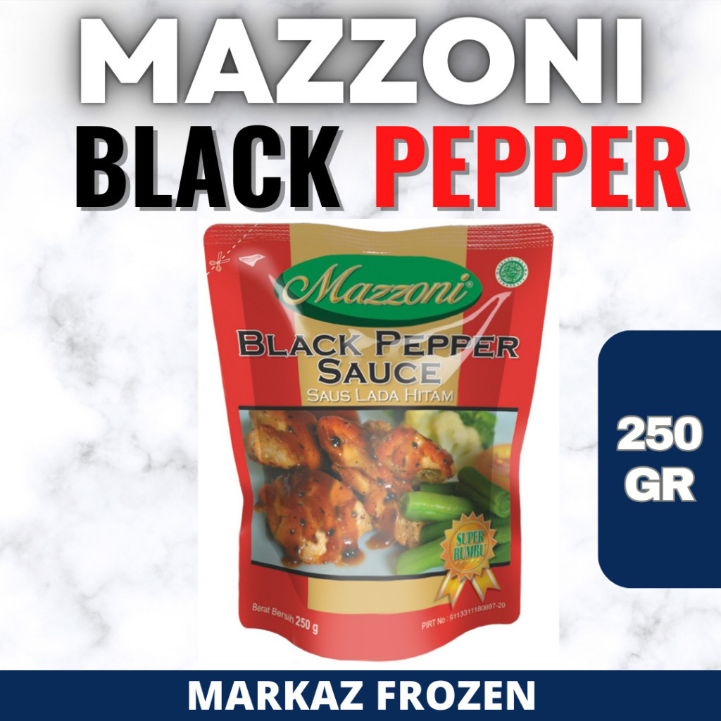 Jual MAZZONI SAUS BLACKPEPPER 250GR (24/Q) | Shopee Indonesia