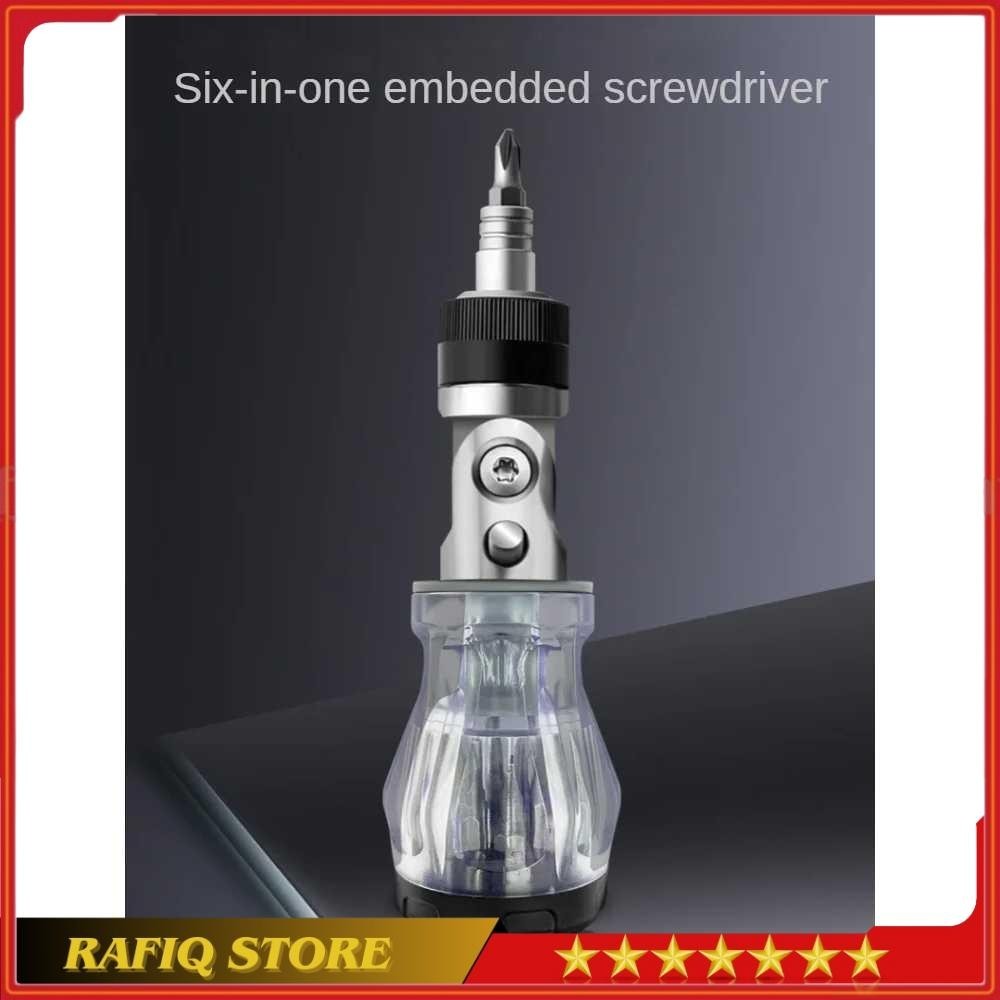 Jual JGNG Obeng Reparasi Mini 6 in 1 Stubby Screwdriver Set Ratchet ...