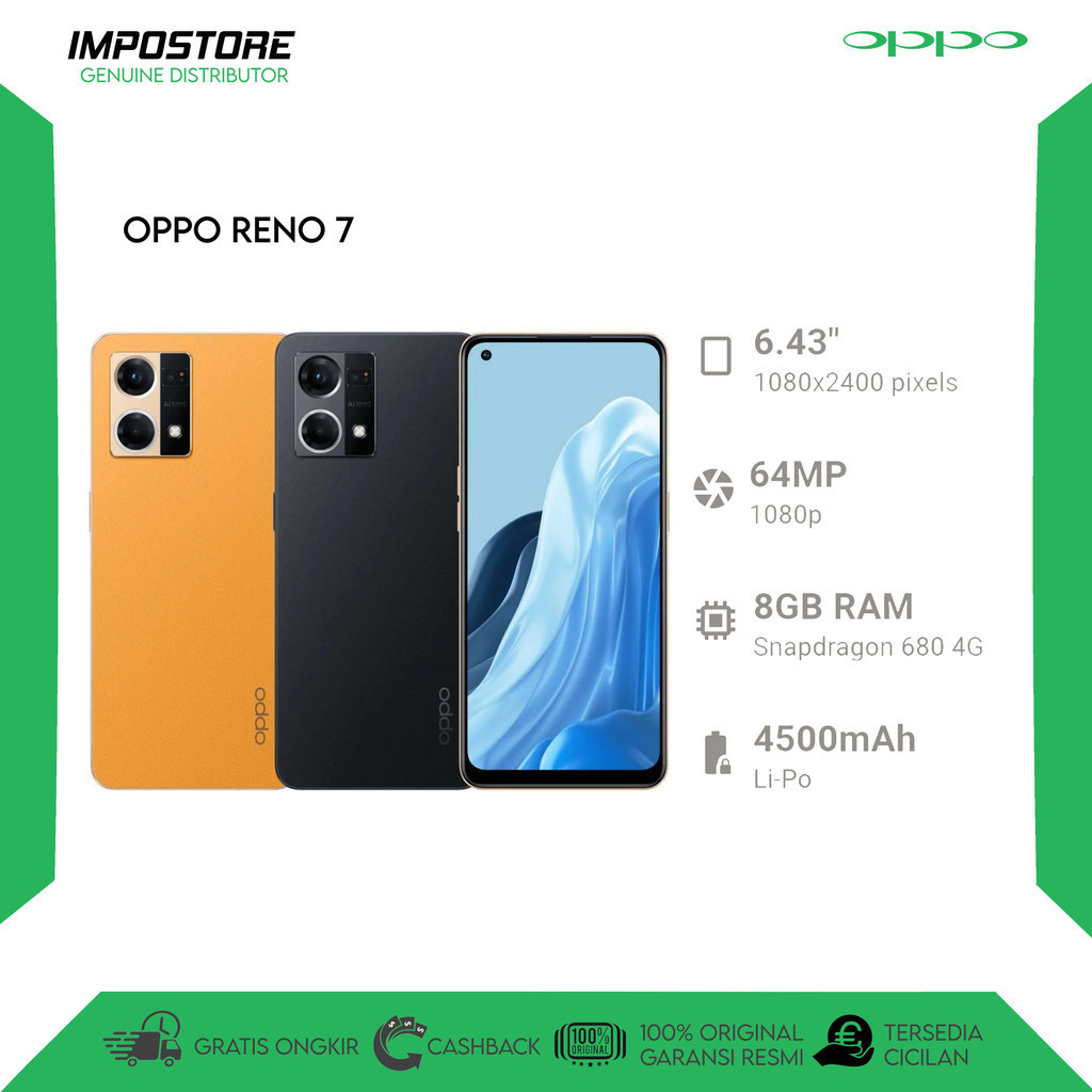 Jual OPPO RENO 7 - 8/256GB - SNAPDRAGON 680 - REPACK | Shopee Indonesia