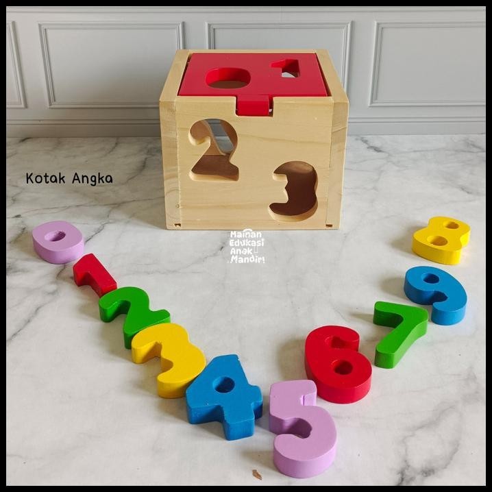 Jual DISKON MAINAN EDUKASI ANAK SORTING BOX KOTAK KAYU ANGKA NUMBER ...