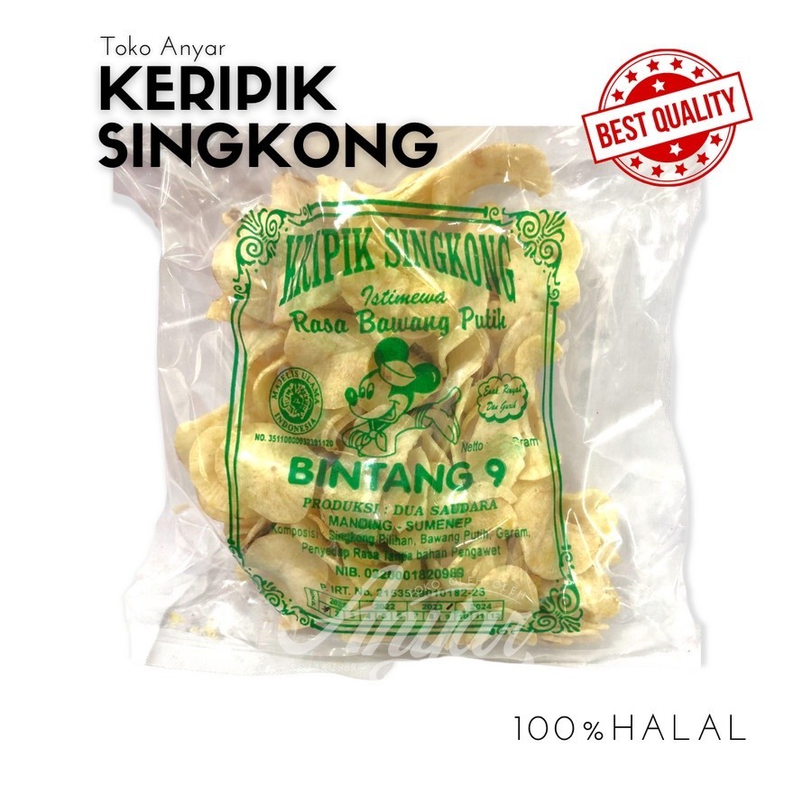 Jual Keripik Singkong Manding Pedas / Bawang- Sumenep Cap Bintang 9 ...