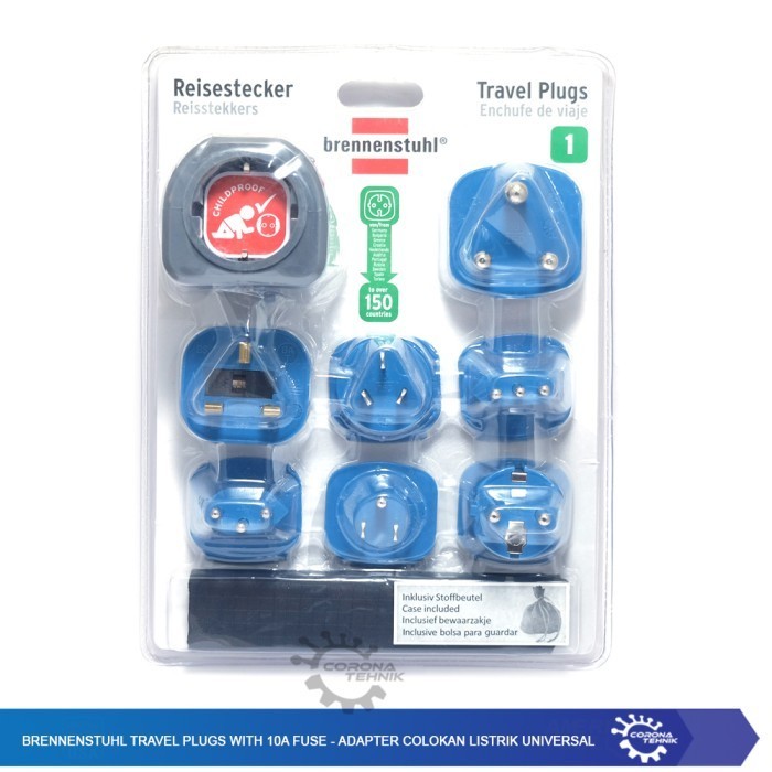Jual Brennenstuhl Travel Plugs 10A Fuse - Adapter Colokan Listrik ...