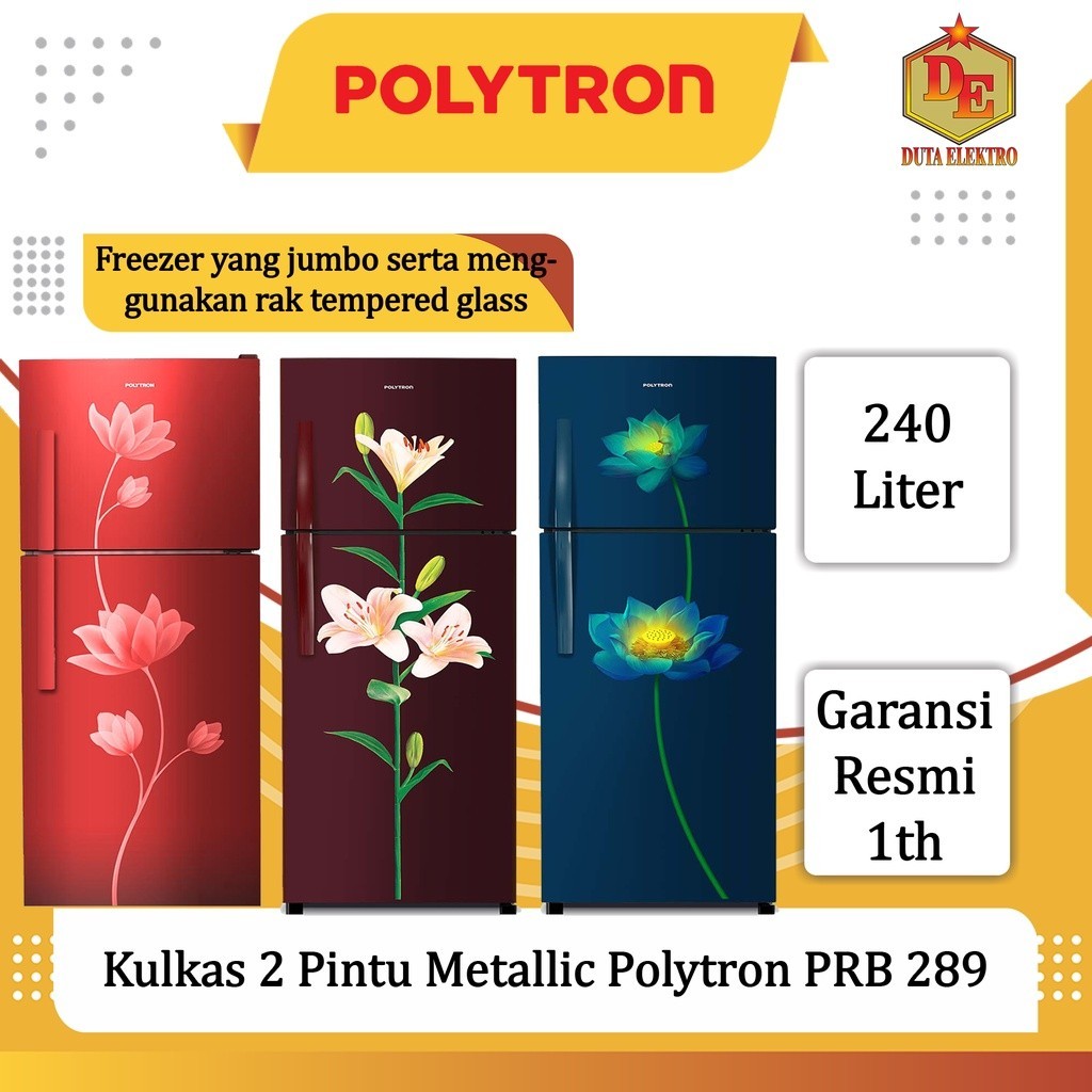 Jual Kulkas 2 Pintu Metallic Polytron PRB 289 | Shopee Indonesia