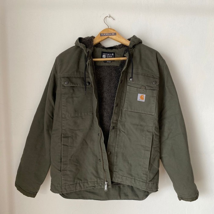 Jual CARHA*** JACKET SHERPA LINED UTILITY RELAXED FIT WASHED DUCK ...