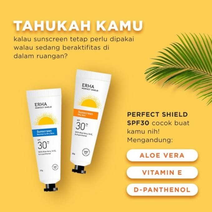Jual ERHA PERFECT SHIELD SUNSCREEN SPF 30 NORMAL DRY OILY SKIN SUNBLOCK GM | Shopee Indonesia