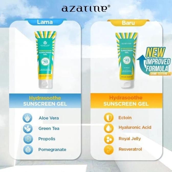 Jual Sunscreen Azarine Hydrasoothe Sunscreen Gel Spf 45 PA++++ 50ml GM ...