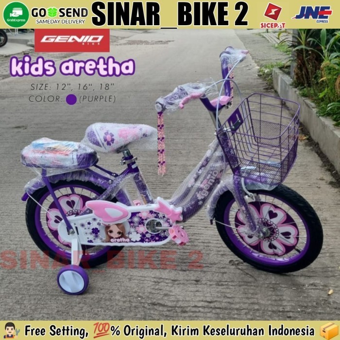 Jual Sepeda Mini Anak Perempuan GENIO KIDS ARETHA Ukuran 12 16 18 Inch ...