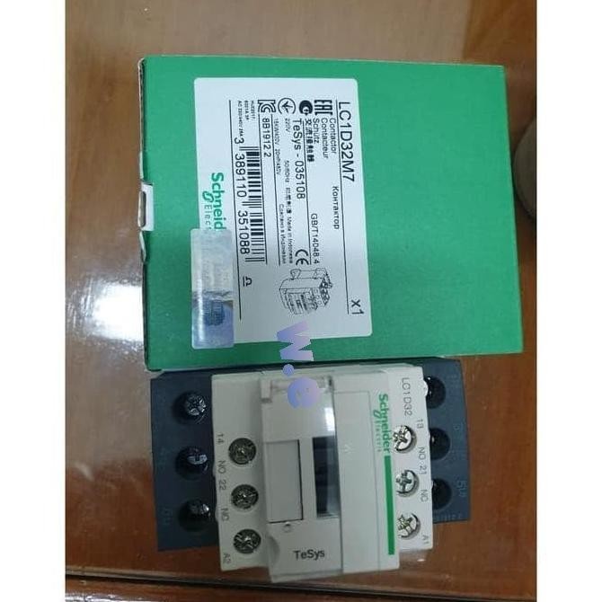 Jual Contactor / Kontaktor Schneider 3P 50A 220Vac Lc1D32 / Lc1D32M7 Ori | Shopee Indonesia