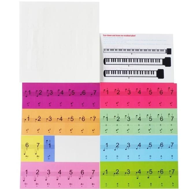 Jual Stiker Label Tuts Nada Keyboard Piano Notes Practice Sticker Sv ...
