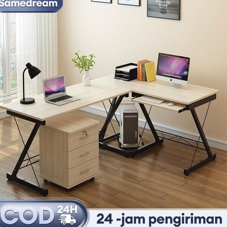 Jual Meja Serbaguna L Meja Kantor Meja Belajar L shaped Meja Kerja ...