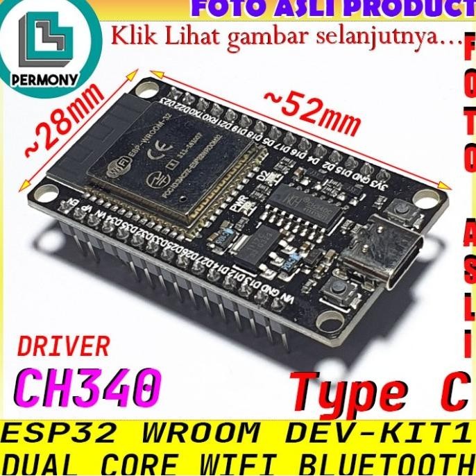 Jual esp32 ch340 wroom devkitC 2.4Ghz dual core wifi bluetooth type C ... Jual esp32 ch340 wroom devkitC 2.4Ghz dual core wifi bluetooth type C ...