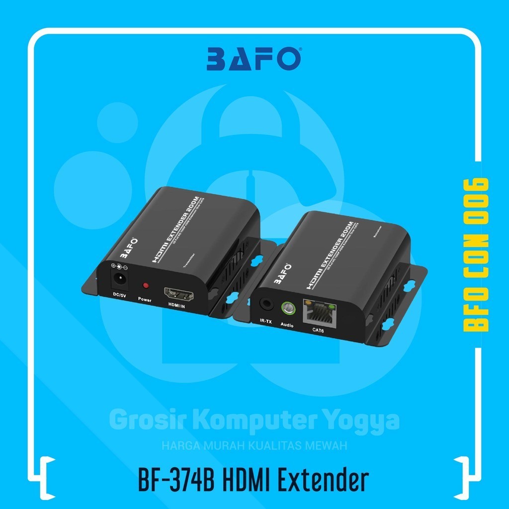Jual BAFO BF-374B HDMI Extender Over Cat6 Lan Cable with IR/Audio (200M ...