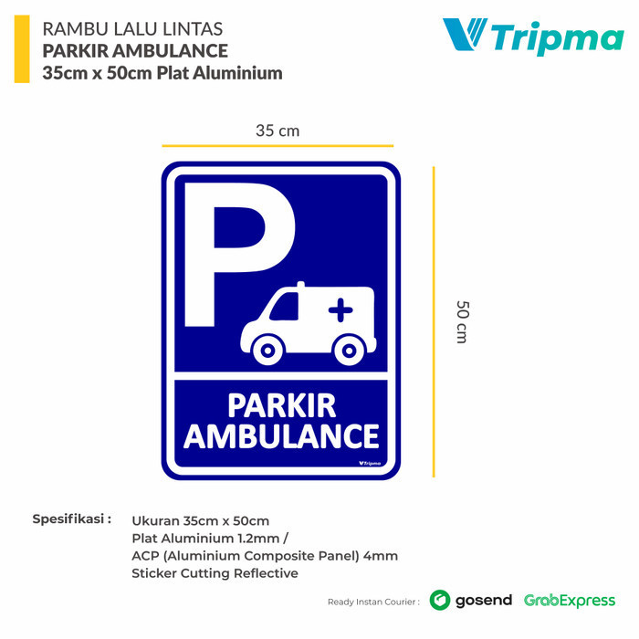 Jual Terbaik Rambu Parkir Ambulance 35Cm X 50Cm Plat Alumunium | Shopee ...