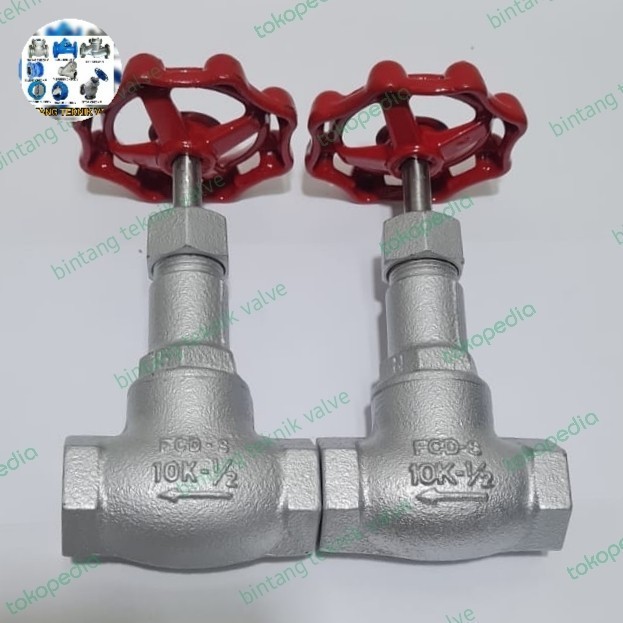 Jual Ready globe valve kitz 1/2" inch fcd-s DN15 JIS 10K cast iron ...