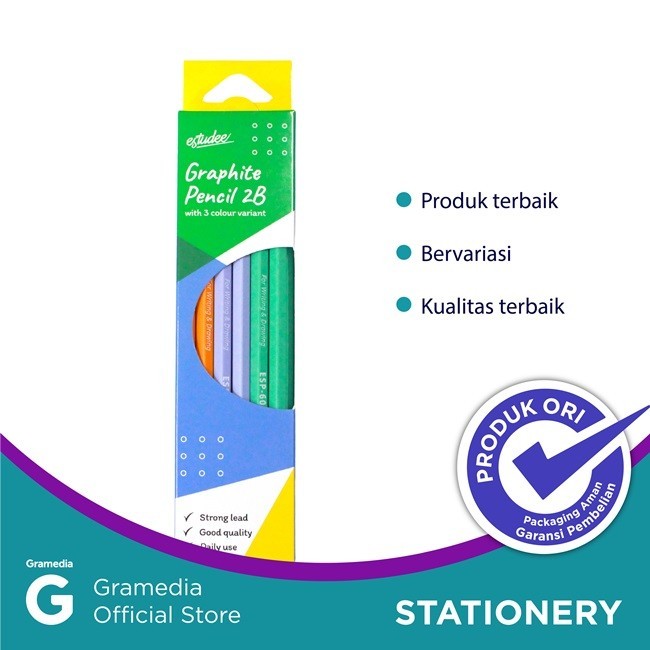 Jual Estudee Graphite Pencil Pastel Esp-6001 2B/12 Box | Shopee Indonesia