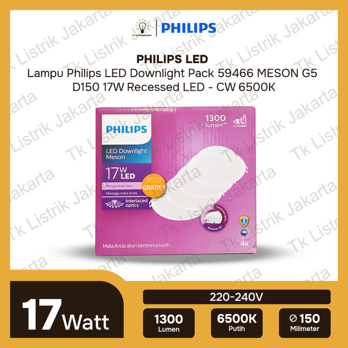 Jual PHILIPS LED Downlight Pack 59466 MESON G5 D150 17W recessed LED ...