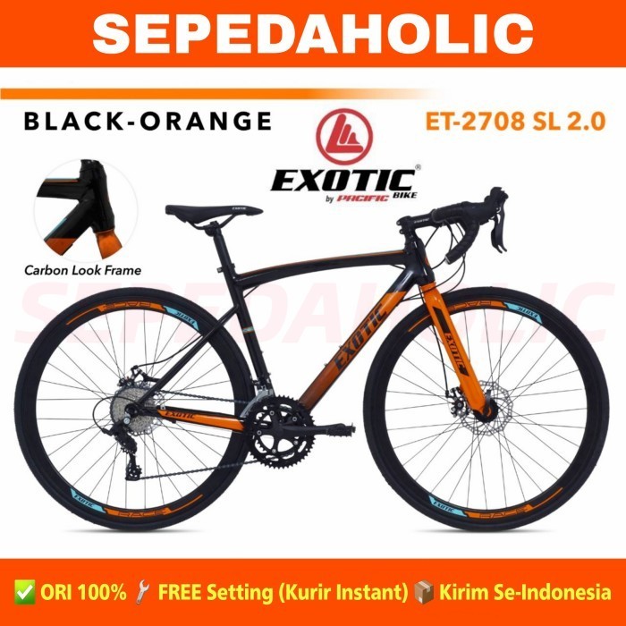 Jual Sepeda Balap Road Bike 700C Exotic Et 2708 Sl 2.0 Alloy Carbon Look | Shopee Indonesia