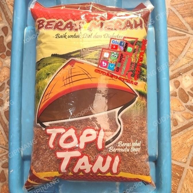 Jual Beras Merah Cap Topi Tani Pecah Kulit Sosoh Pulen 5Kg | Shopee ...