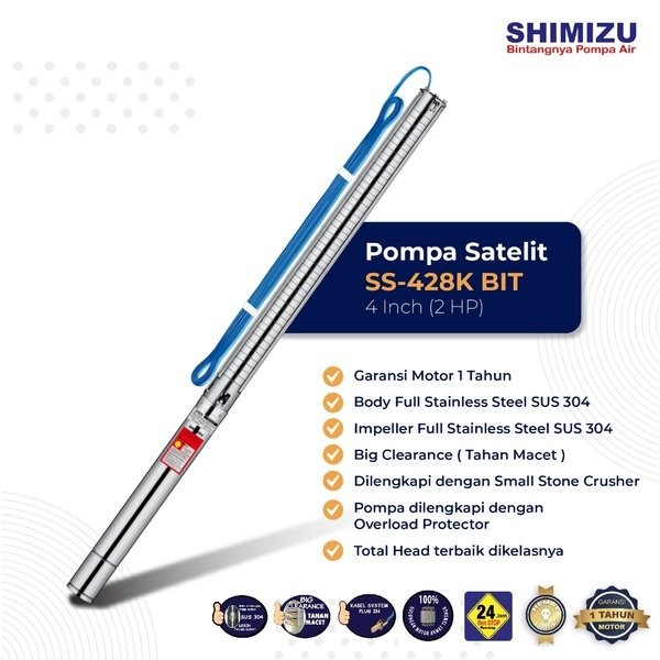 Jual SHIMIZU SS428K POMPA AIR SATELIT SUBMERSIBLE 4 INCH 2 HP SS 428K ...