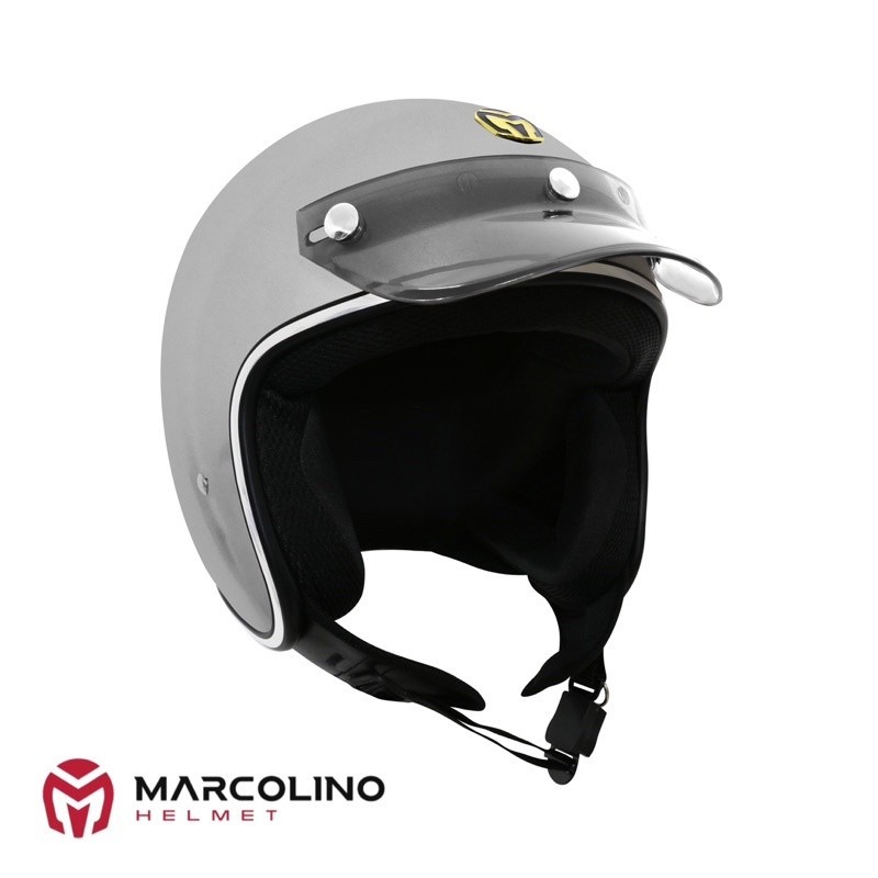 Jual Helm Bogo SNI Helm Bogo Retro Marcolino Classic Edition Silver ...