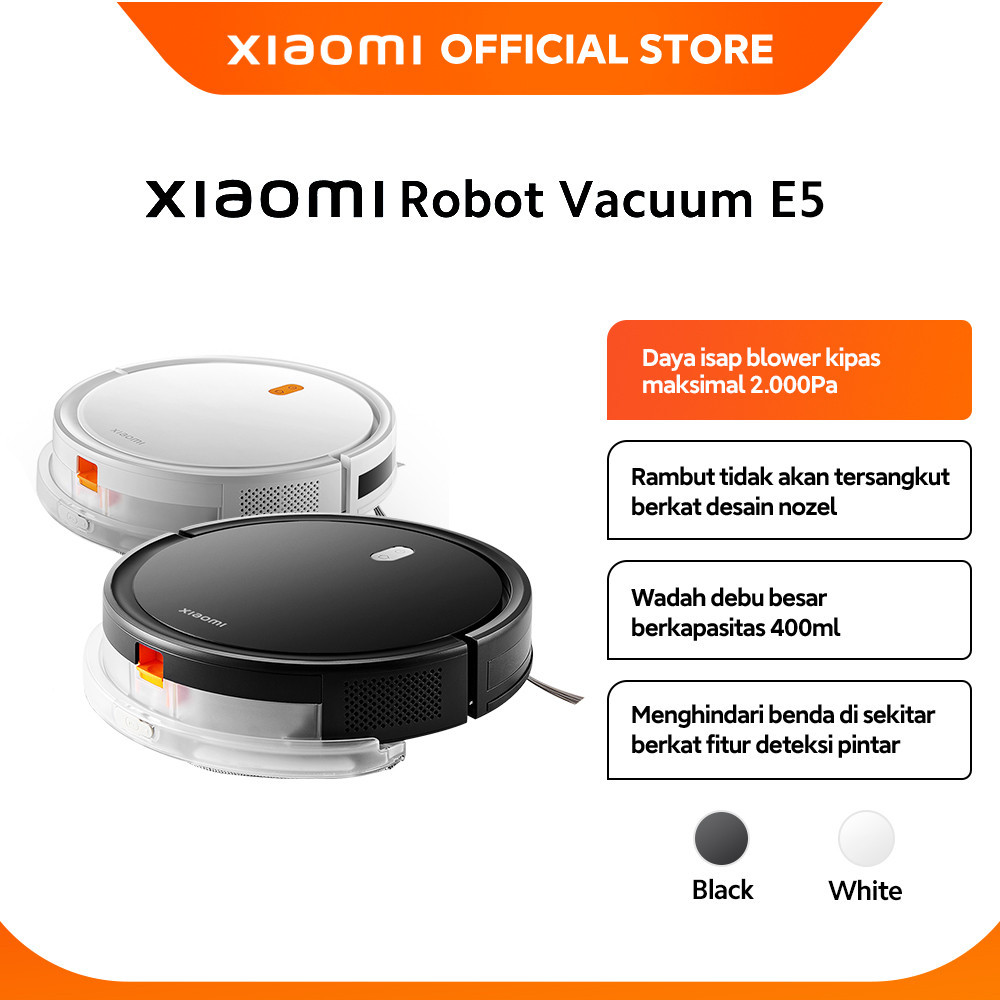 Jual Xiaomi Robot Vacuum E5 | Ringkas dan Ringan | Daya Hisap 2000Pa | Fitur Sapu dan Pel ...
