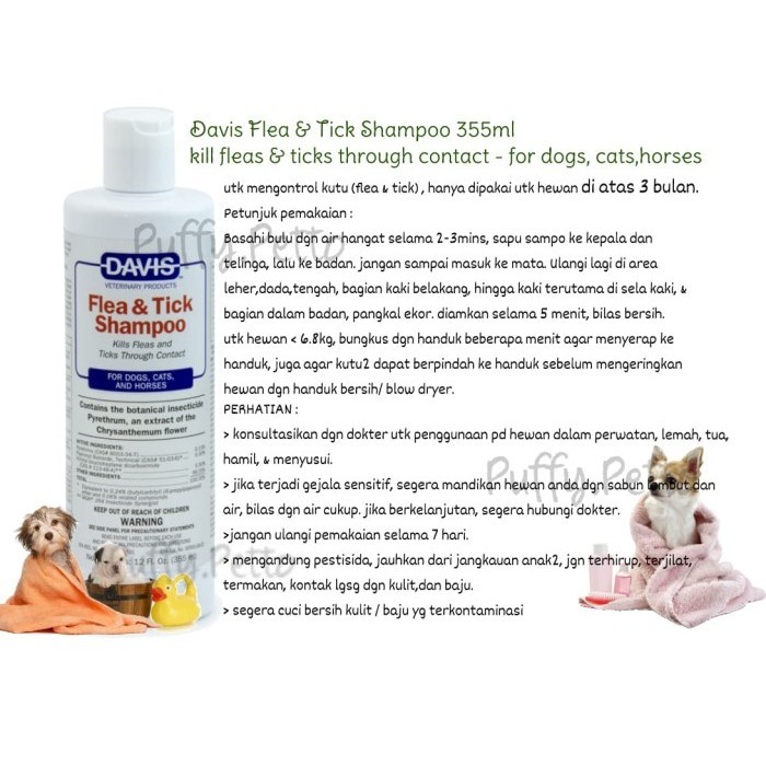 Jual Davis Flea And Ti Shampoo - Sampo Kutu Anjing Kucing -355Ml ...