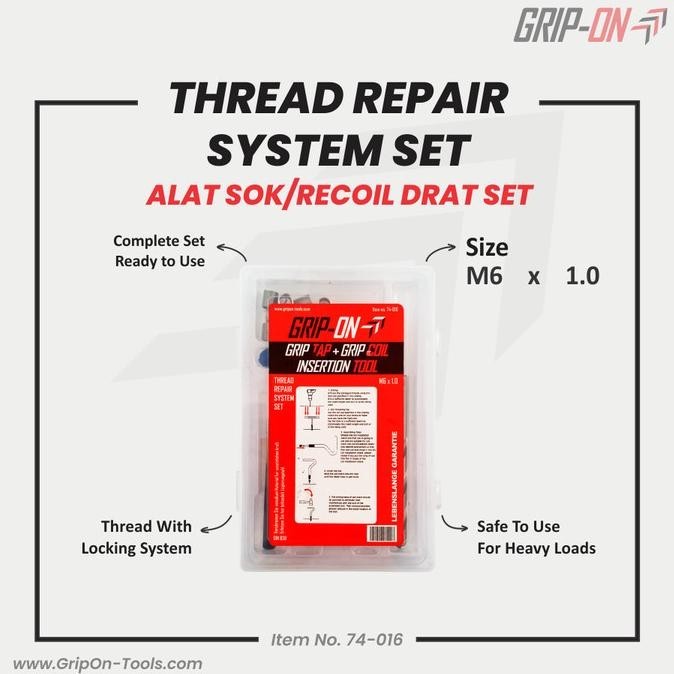 Jual GRIP-ON THREAD REPAIR SYSTEM SET COIL THREAD REPAIR KIT | Shopee ...