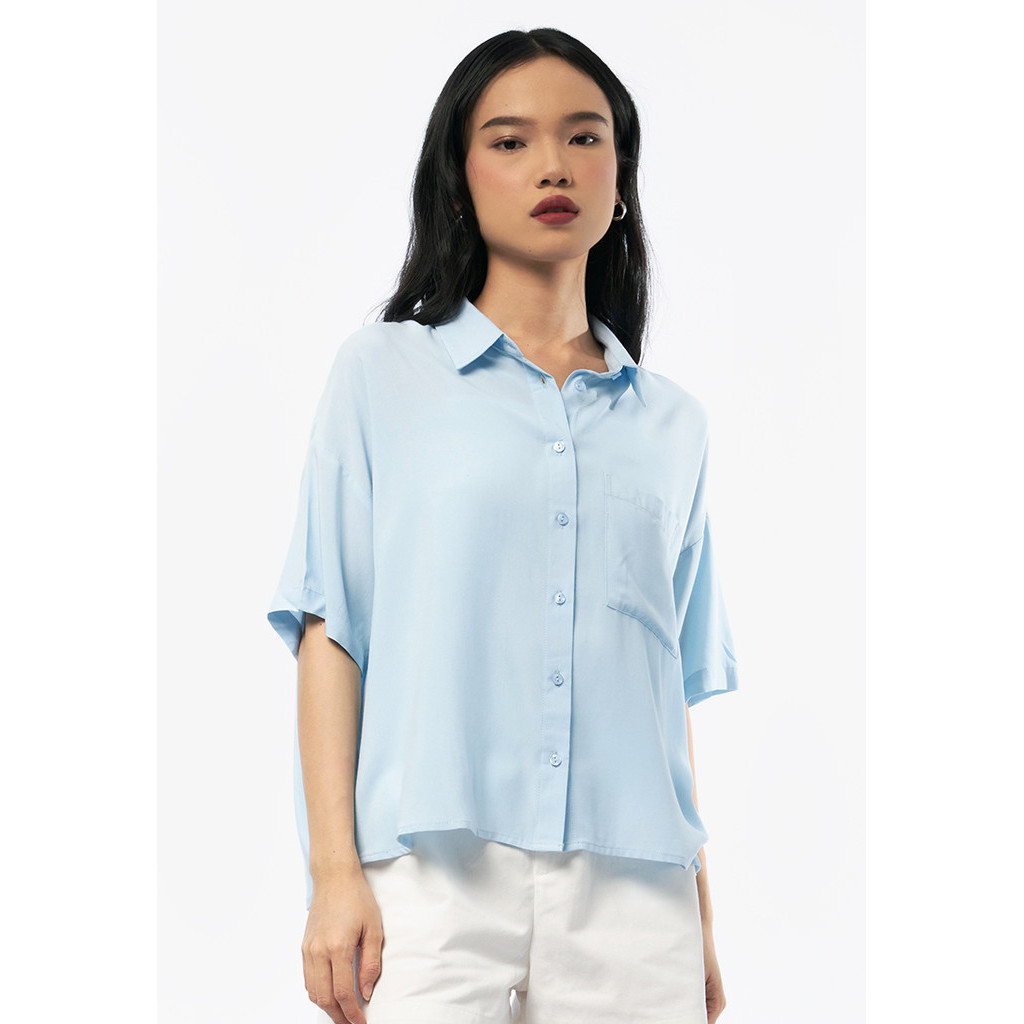 Jual COLORBOX Short Sleeve Pocket Shirt Lt. Blue | Shopee Indonesia