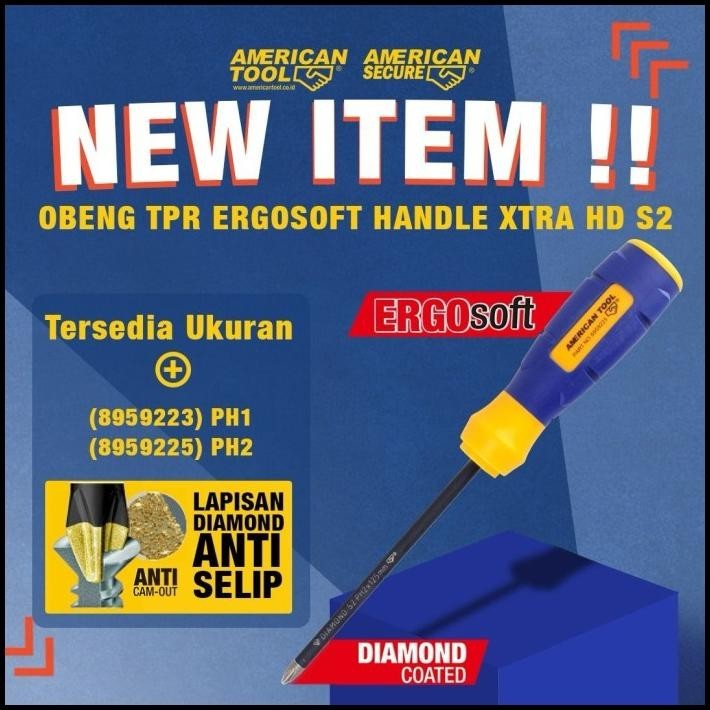 Jual Obeng Ergosoft Handle Diamond Coated Plus S2 American Tool Ph1 Ph2 + | Shopee Indonesia
