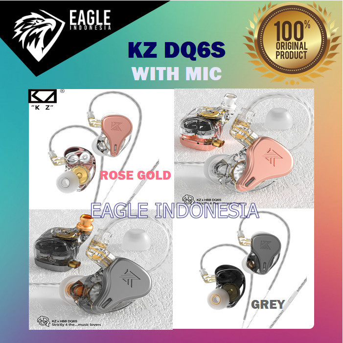 Jual Kz Dq6 Knowledge Zenith Triple Dynamic Drivers - Earphone With Mic | Shopee Indonesia