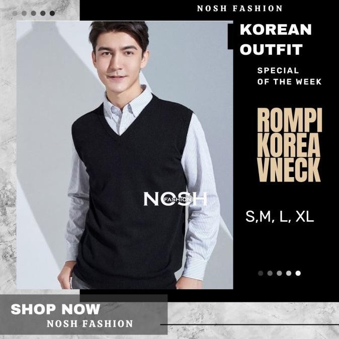 Jual NOSH Rompi Pria Rajut Polos Ian /knit vest seragam kantor | Shopee ...
