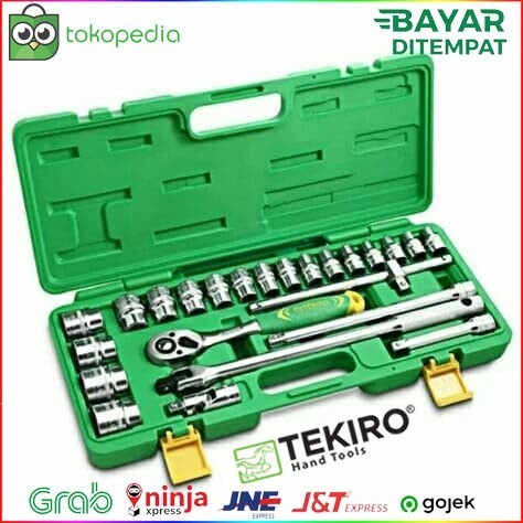 Jual Kunci Shock Set Tekiro 24 Pcs Full Set 8 - 32 Mm Tool Box Besar Rachet Kunci Shock | Shopee ...