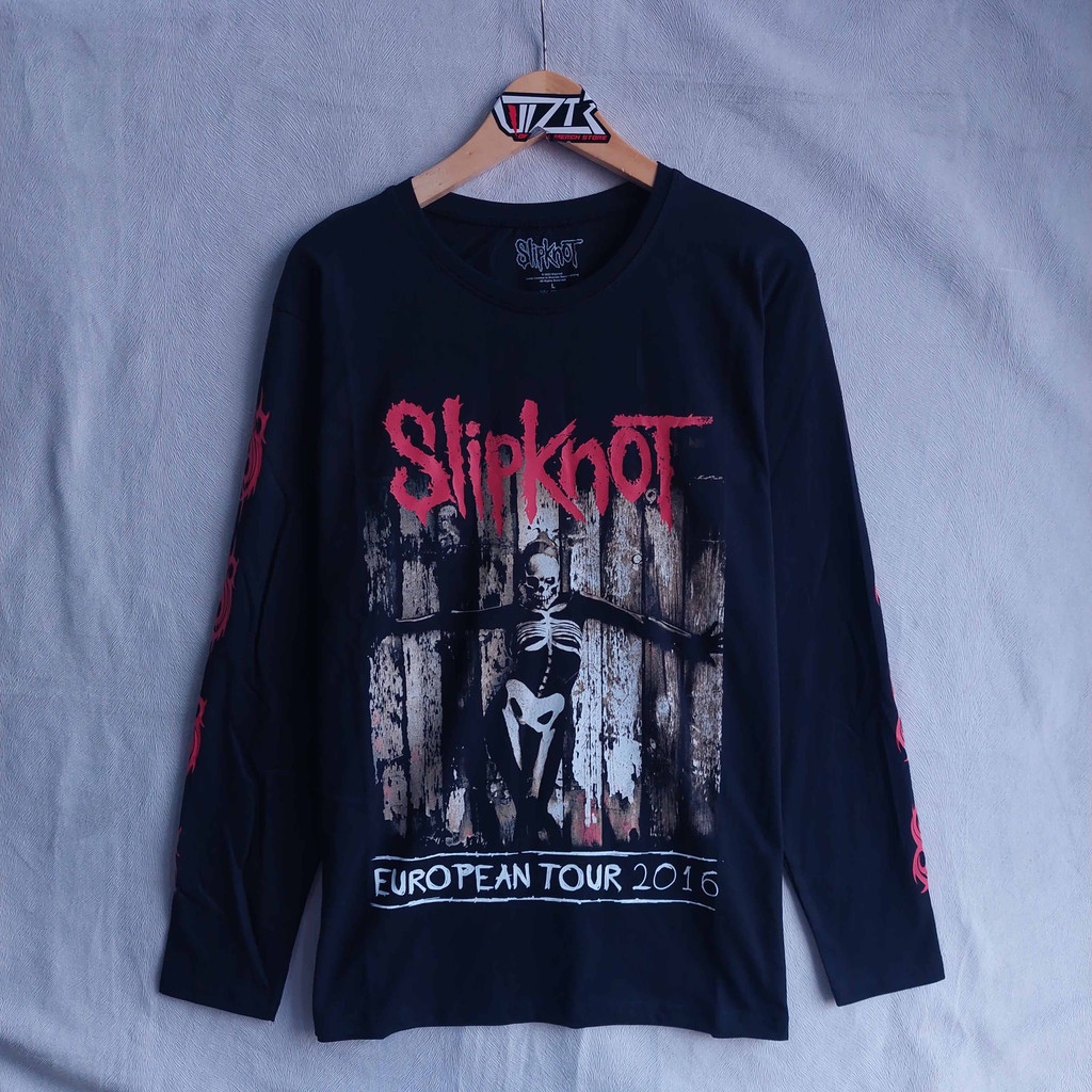 Jual Longsleeve Band Official SLIPKNOT - SKELETON FLAG Original ...