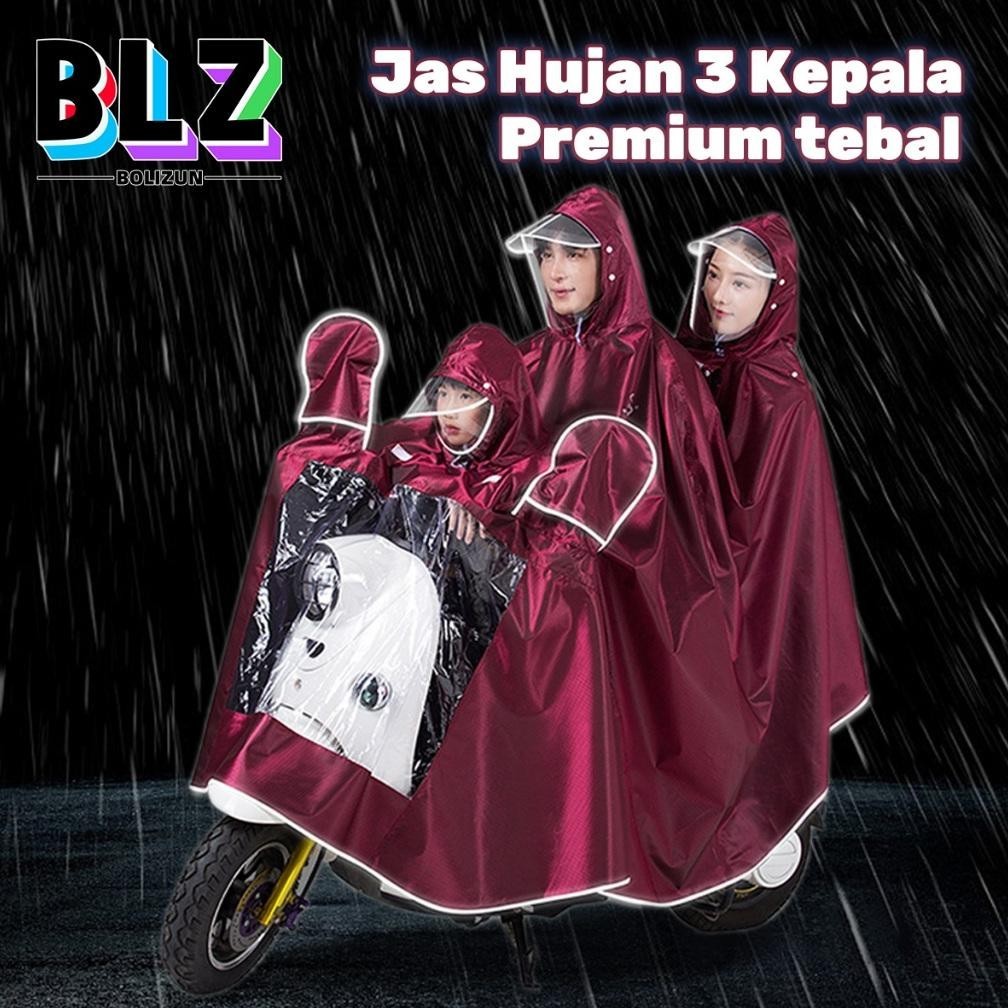 Jual GB29 BOLIZUN Jas Hujan Motor 2 Kepala - 2in1 Full Body Motorcycle ...