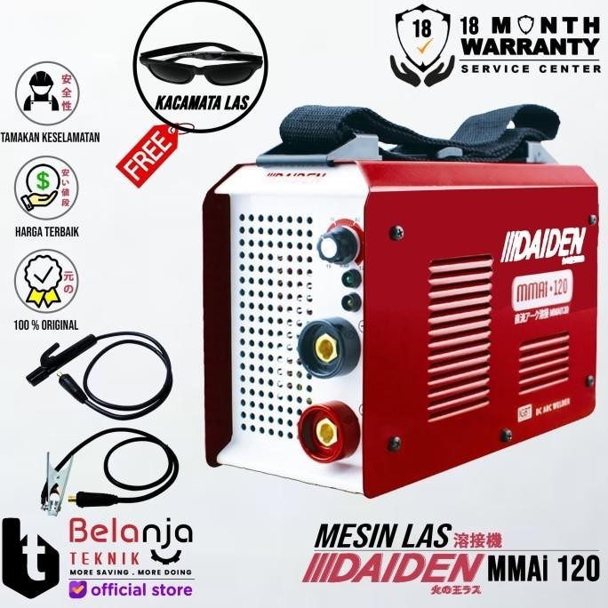 Jual Daiden Mesin Trafo Las Inverter Mma 120 A Travo Mmai 120A Igbt 900Watt | Shopee Indonesia