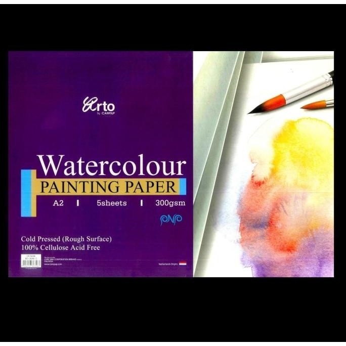 Jual ARTO WATERCOLOUR PAPER 300 GSM A2 KERTAS GAMBAR CAT AIR CELLULOSE ...