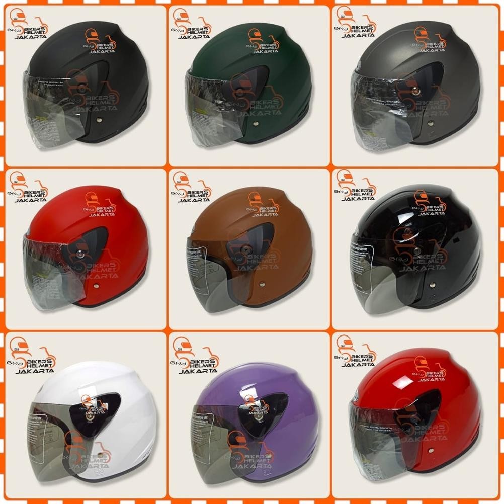 Jual EVOLUTION HELM POLOS SOLID HALF FACE MODEL GM EVO SNI | Shopee ...