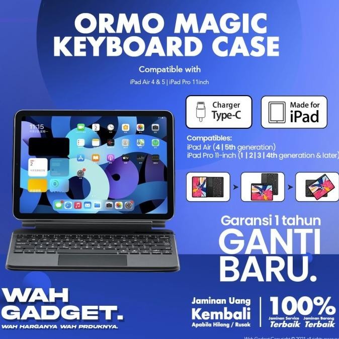 Jual Ormo Magic Keyboard For Ipad - Garansi Resmi 6 Bulan Ganti Baru ...