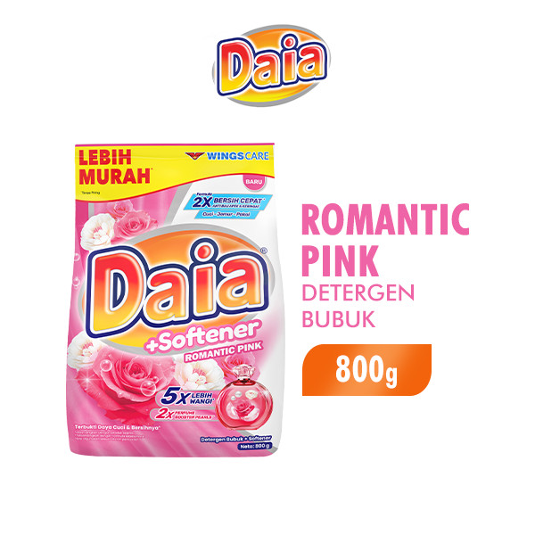 Jual Daia Detergen Bubuk + Softener Romantic Pink 800 g | Shopee Indonesia