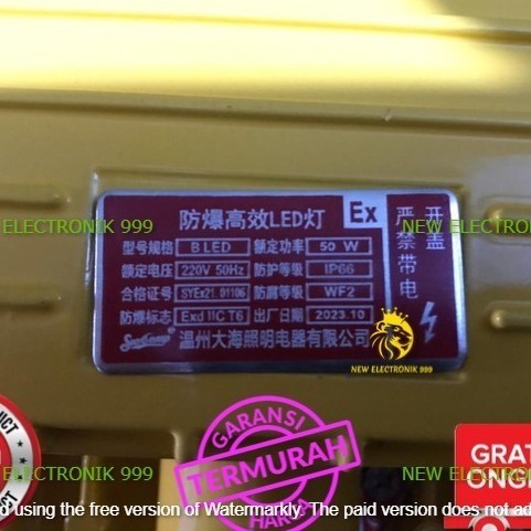 Jual YAMING Flood Light Explosion Proof SLIM SQ LED 150W 6000K Lampu ...