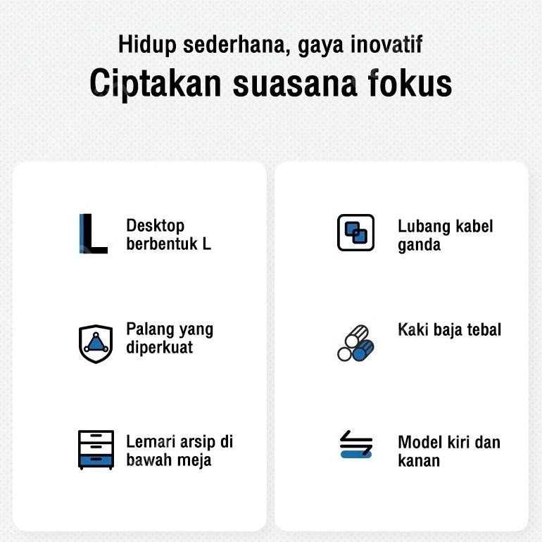 Jual NI06 CH Meja L Meja Kantor Serbaguna Meja Kerja Meja Belajar Murah ...