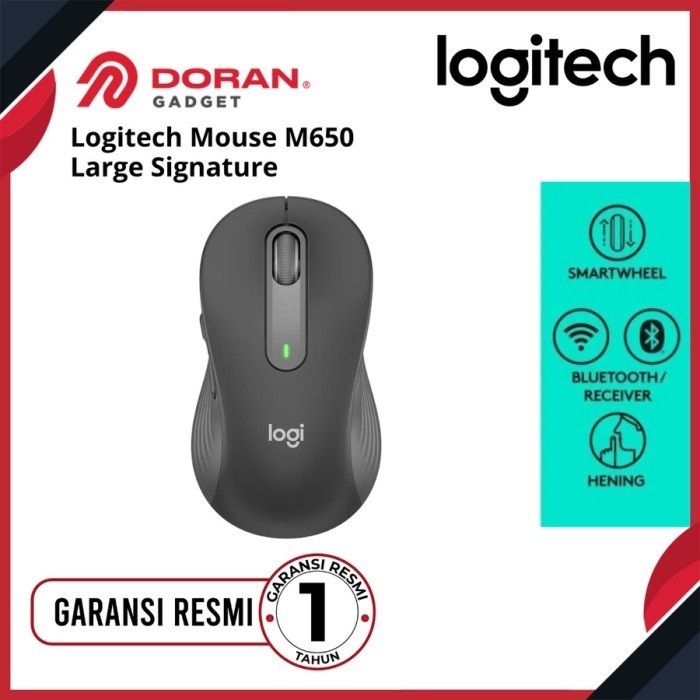Jual Logitech Signature M650 L Mouse Wireless Bluetooth Silent Full ...